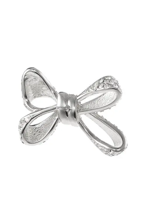 Oscar De La Renta Small Pavé Crystal Bow Stud Earrings