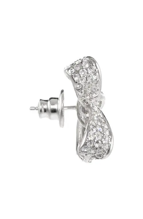 Oscar De La Renta Small Pavé Crystal Bow Stud Earrings