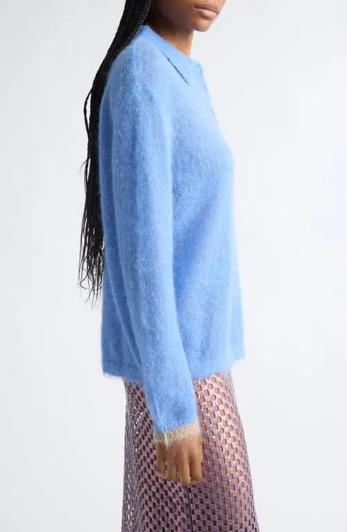ZANKOV Ryan Alpaca & Mohair Blend Polo Sweater