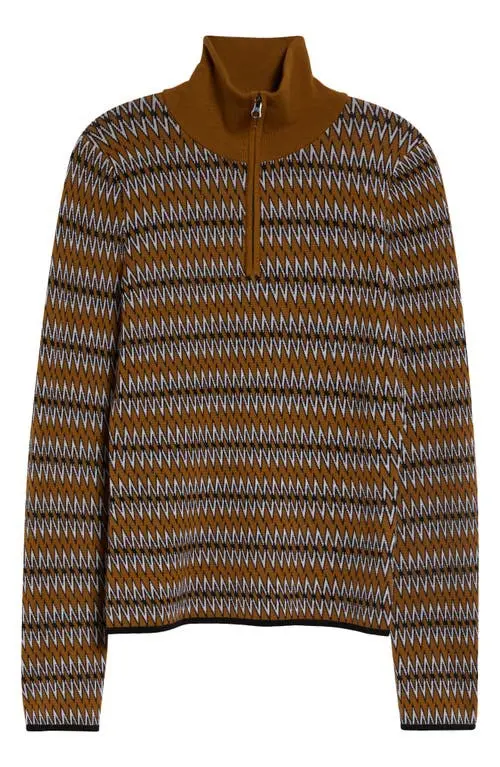ZANKOV Kim Merino Wool Jacquard Half Zip Sweater