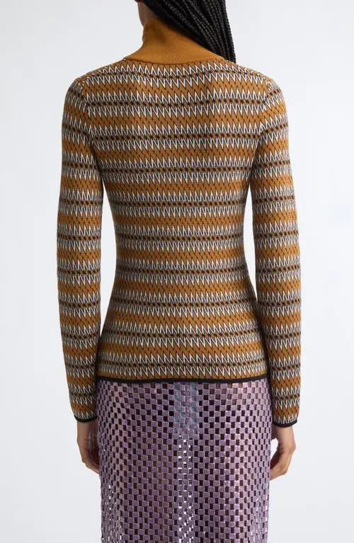 ZANKOV Merino Wool Jacquard Half-zip Sweater