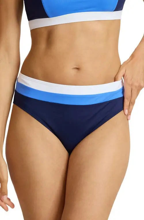 Tommy Bahama Sanibelle Colorblock High Waist Bikini Bottoms - Mare Navy