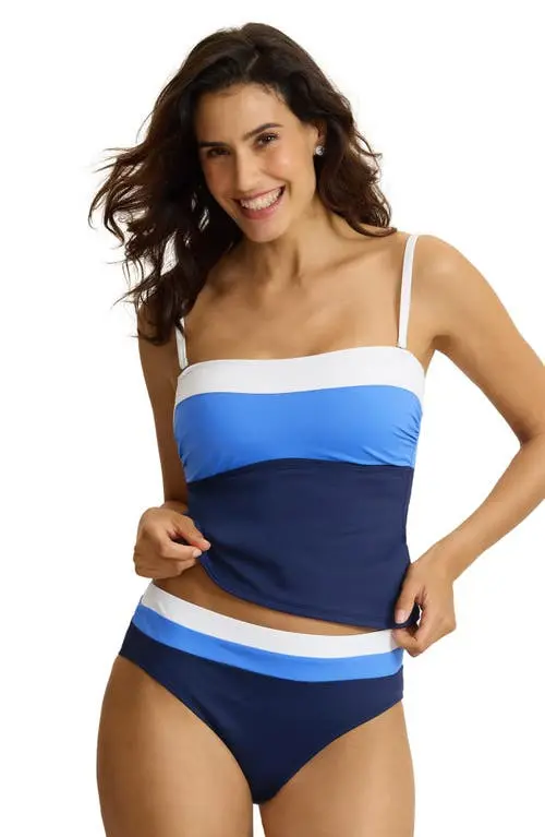 Tommy Bahama Sanibelle Colorblock High Waist Bikini Bottoms - Mare Navy
