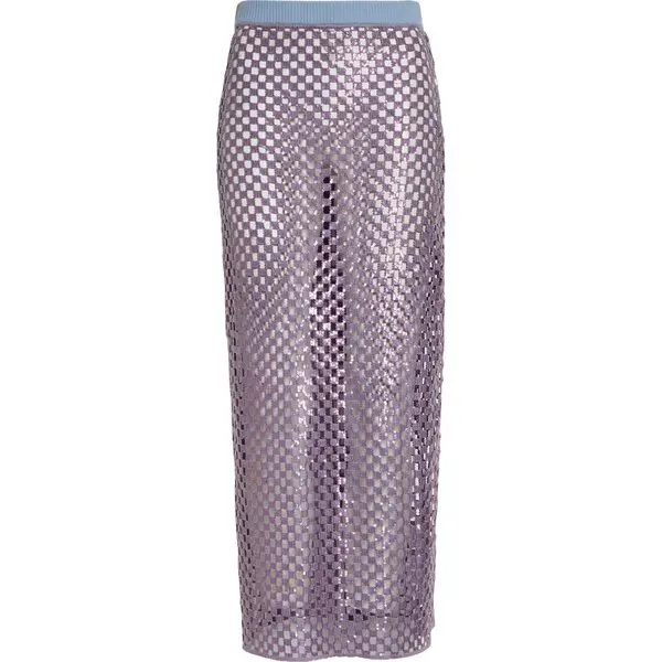 ZANKOV Halene Sequin Openwork Midi Skirt