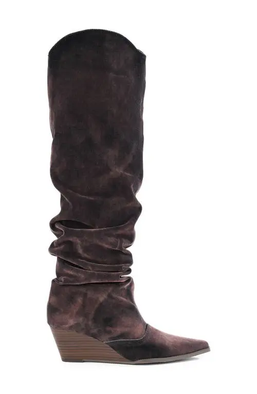 Seychelles Windswell Knee High Slouch Boot - Dark Blue
