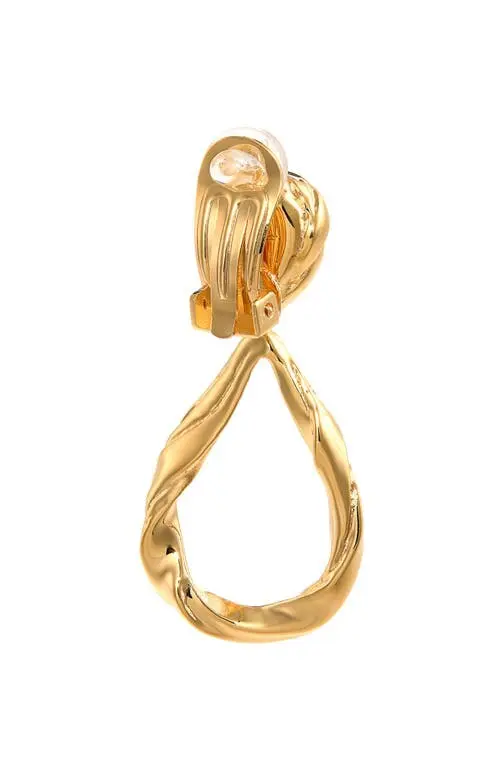 Oscar De La Renta Loop Drop Earrings With Crystal