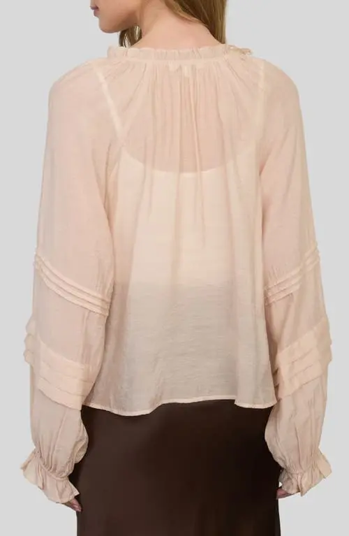 ZOE AND CLAIRE Ruffle Tie Neck Top