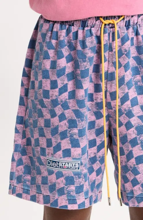 DIET STARTS MONDAY Warped Checker Shorts