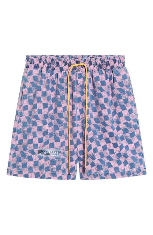 DIET STARTS MONDAY Warped Checker Shorts