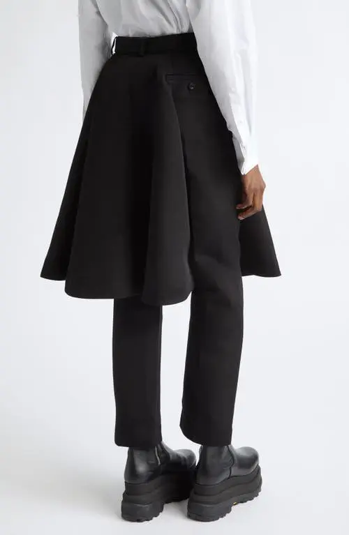 Sacai Belted Double-faced Silk & Cotton Skirted Pants