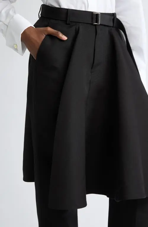 Sacai Belted Double-faced Silk & Cotton Skirted Pants