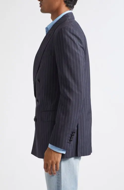 TOM FORD Chalk Stripe Double-breasted Sport Coat - Ucc Navy