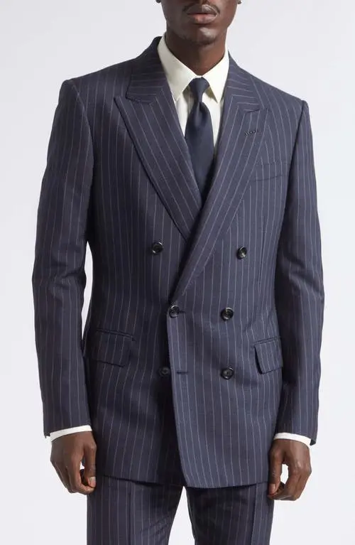 TOM FORD Chalk Stripe Sport Coat - Ucc Navy