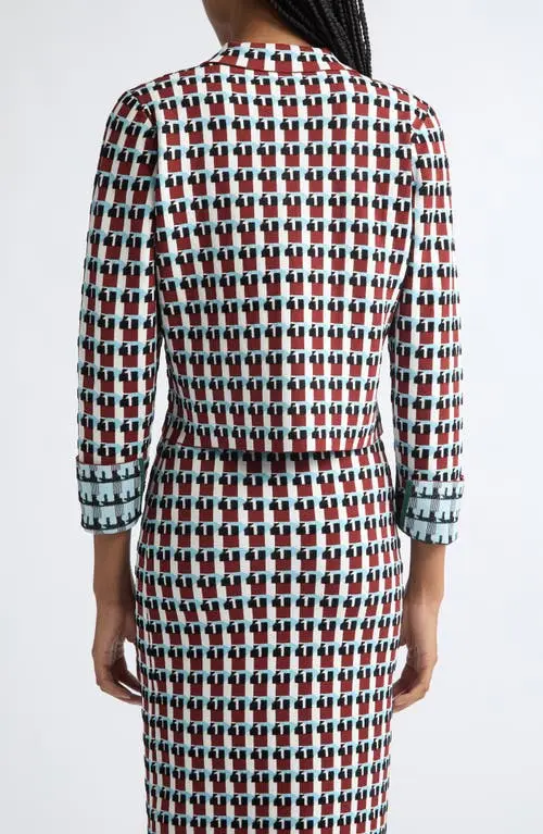 ZANKOV Geometric Print Zip-up Shirt Jacket
