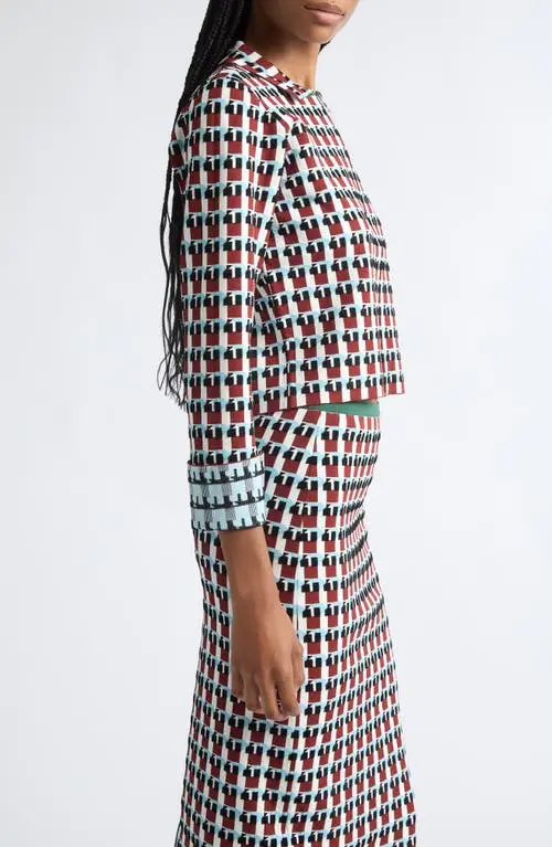 ZANKOV Geometric Print Zip-up Shirt Jacket