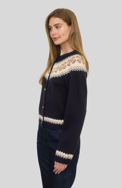 ZOE AND CLAIRE Fair Isle Button Cardigan