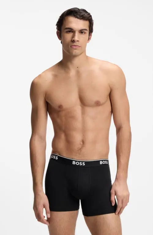 BOSS 3-pack Cotton Boxer Briefs - Black
