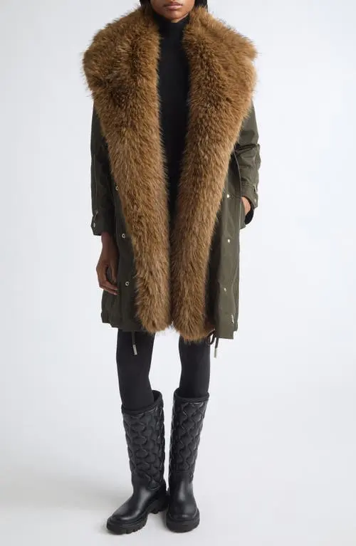 Moncler Halicte Down Parka With Removable Faux Fur Lining