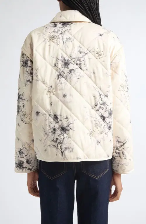 Cinq À Sept Sketched Floral Alexa Quilted Jacket