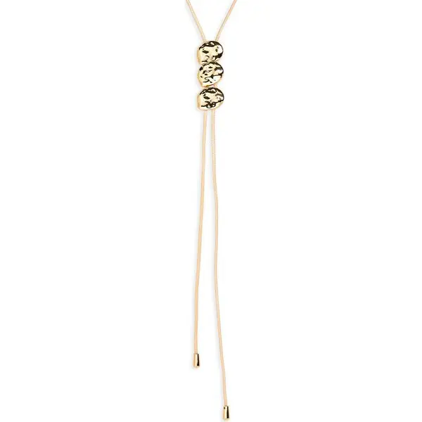 Ettika Corded Bolo Necklace With Pebbled Charms - Cream