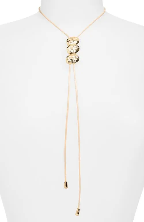 Ettika Corded Bolo Necklace With Pebbled Charms