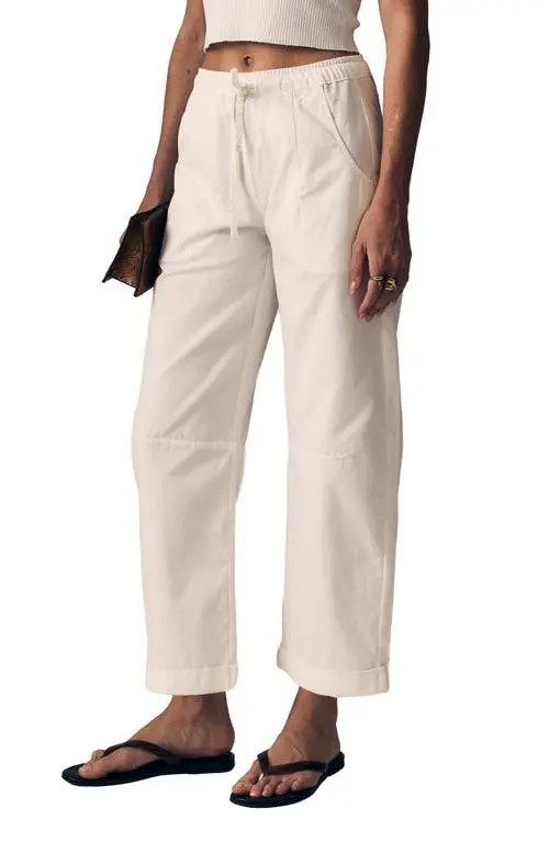 LE JEAN Mara Wide Leg Cotton Sateen Drawstring Pants