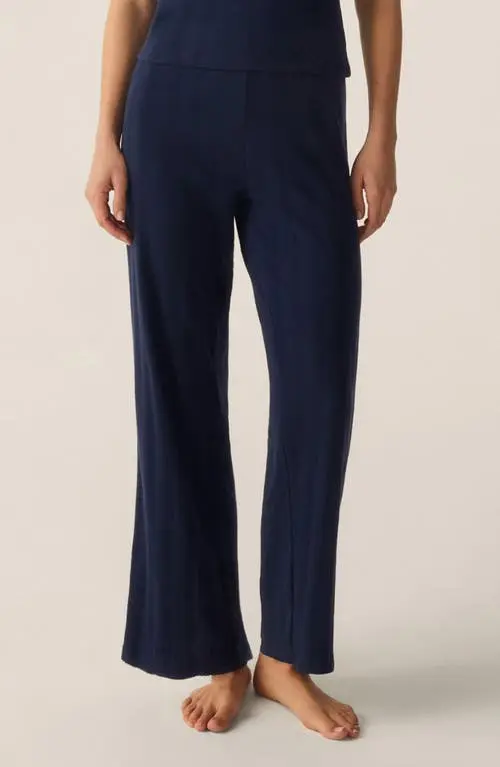 PETITE PLUME Pointelle Pajama Pants - Navy