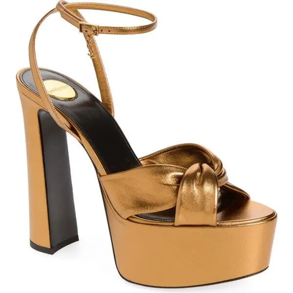 Saint Laurent Franciane Platform Sandal - Tangerine