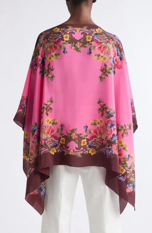 Etro Floral Silk Poncho