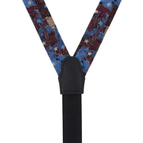 Trafalgar Nyc Proud Silk Novelty Button End Suspenders