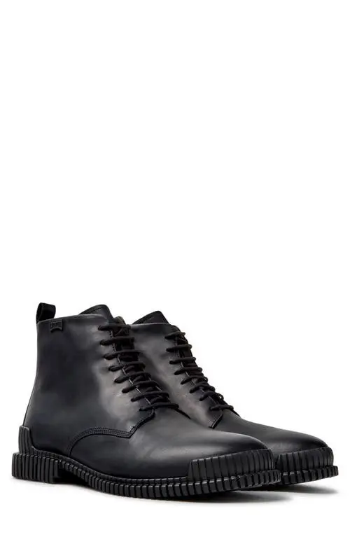 Camper Pix Leather Ankle Boot - Black