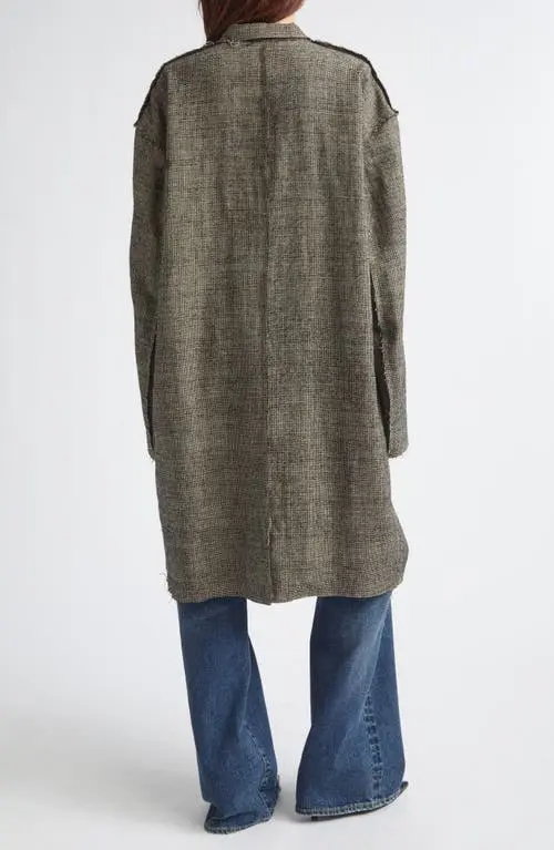 R13 Reversible Raw Cut Linen & Virgin Wool Longline Jacket