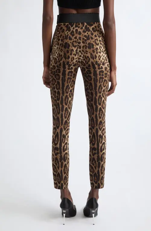 Dolce & Gabbana Leopard Print Stretch Cady Leggings