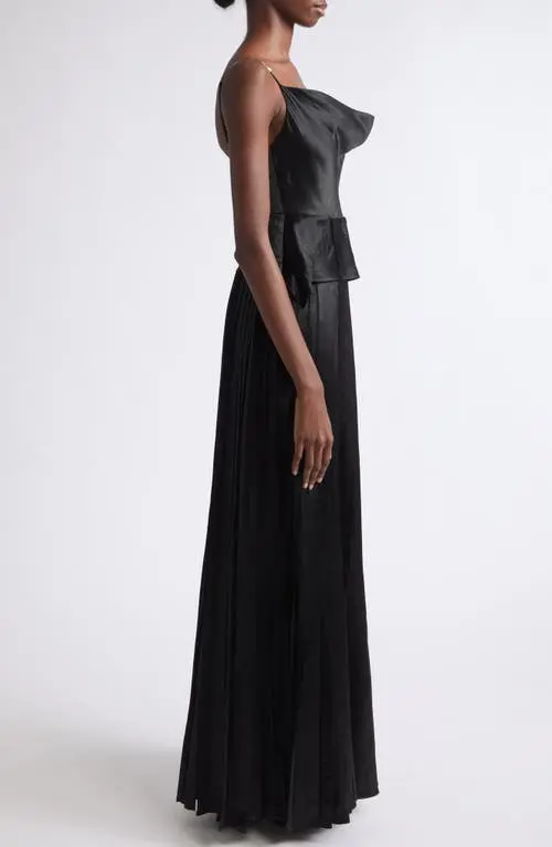 JASON WU Cowl Neck Peplum Satin Gown