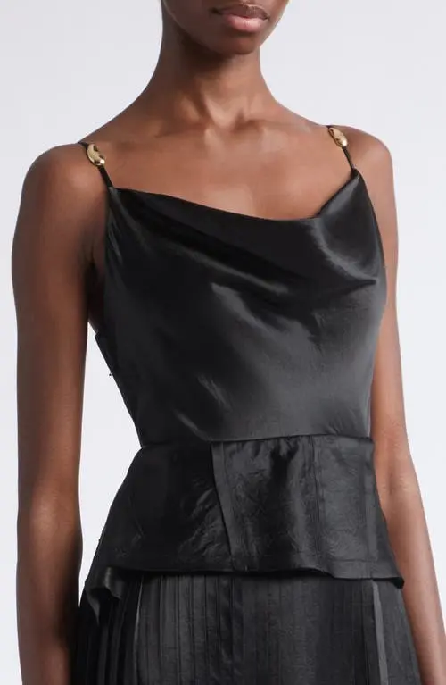 JASON WU Cowl Neck Peplum Satin Gown