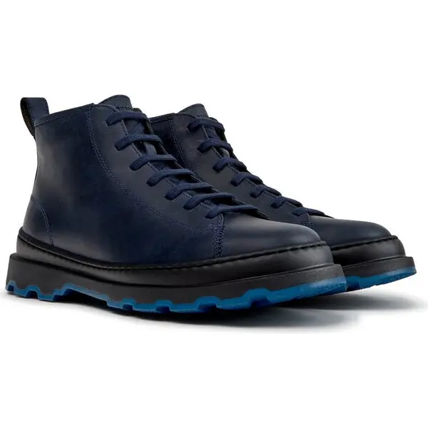 Camper Brutus Leather Ankle Boot - Dark Blue
