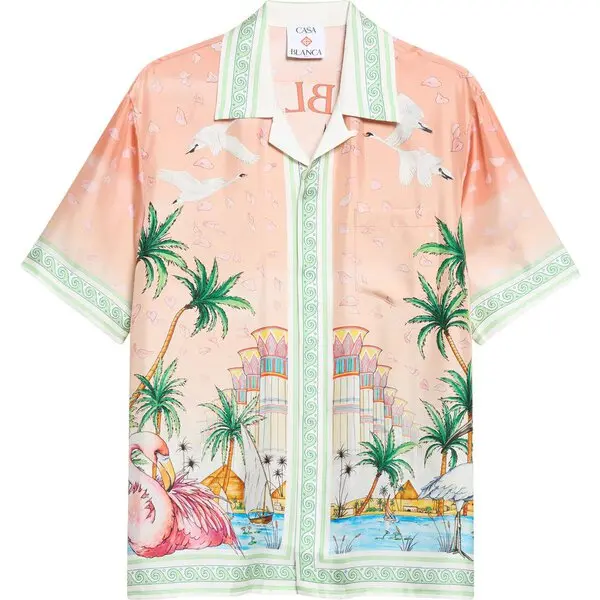 Casablanca Ethereal Print Silk Camp Shirt