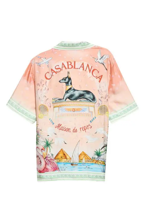 Casablanca Ethereal Print Silk Camp Shirt