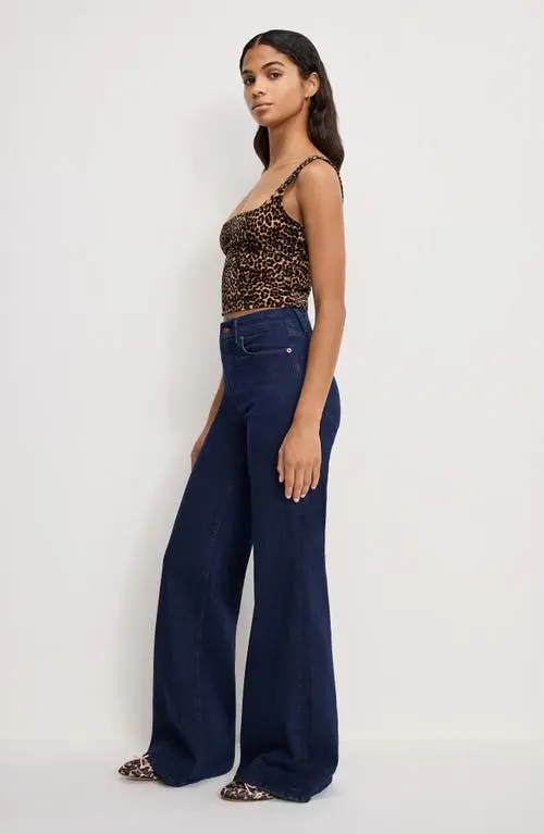 Good American High Waist Wide Leg Jeans