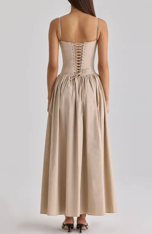 House Of Cb Rona Cotton Corset Maxi Dress
