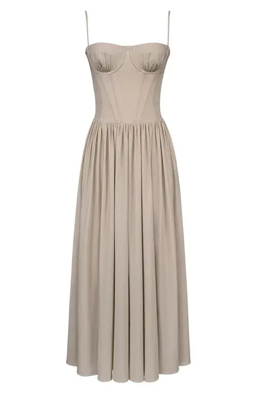 House Of Cb Rona Cotton Corset Maxi Dress