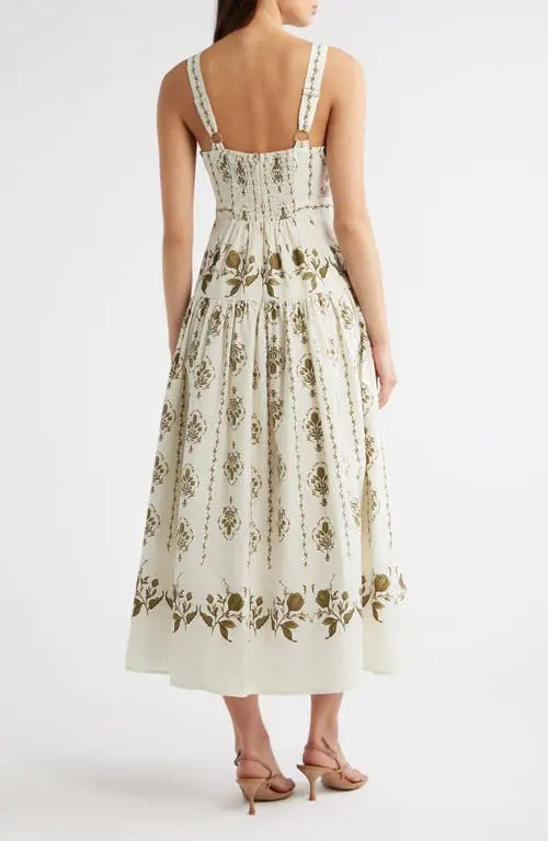 Moon River Print Sleeveless Midi Dress