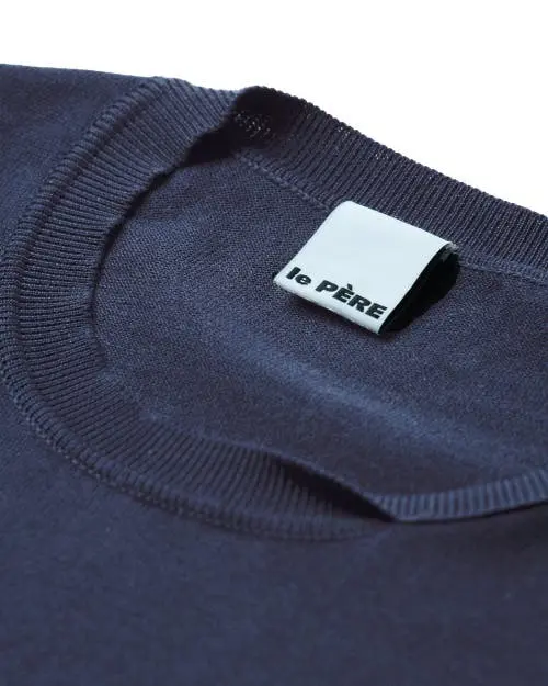 LE PERE Twist Collar Cotton Sweater
