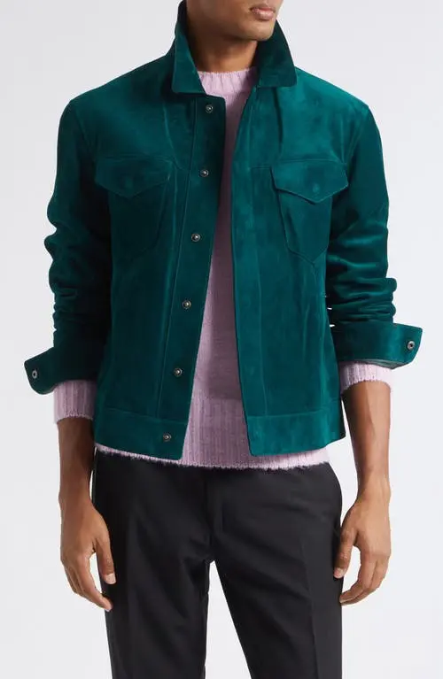 TOM FORD Suede Western Jacket - Gcu Emerald