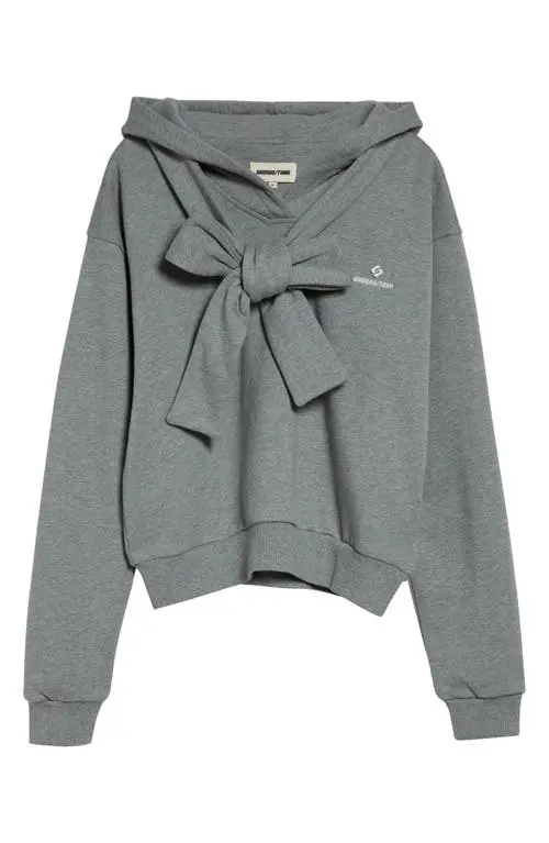 SHUSHU/TONG Cotton Fleece Hoodie With Bow Detail
