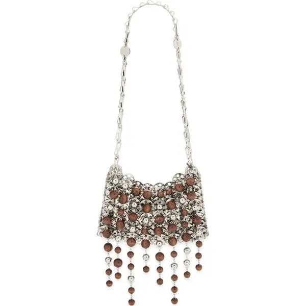 Rabanne 1969 Chain Mail Shoulder Bag - Wood/silver