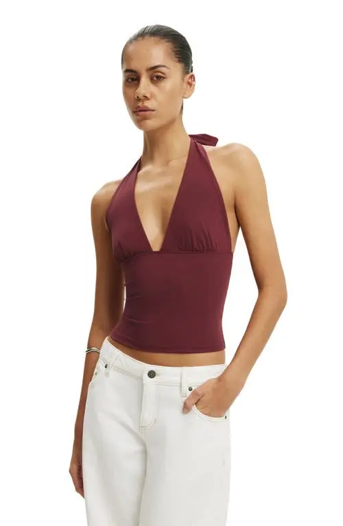 COTTON ON Hold Me Gathered Halter - Sour Cherry