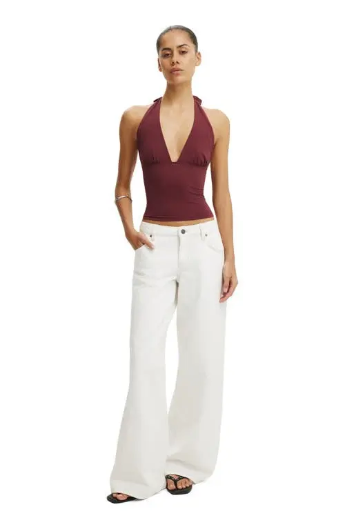 COTTON ON Hold Me Gathered Halter - Sour Cherry