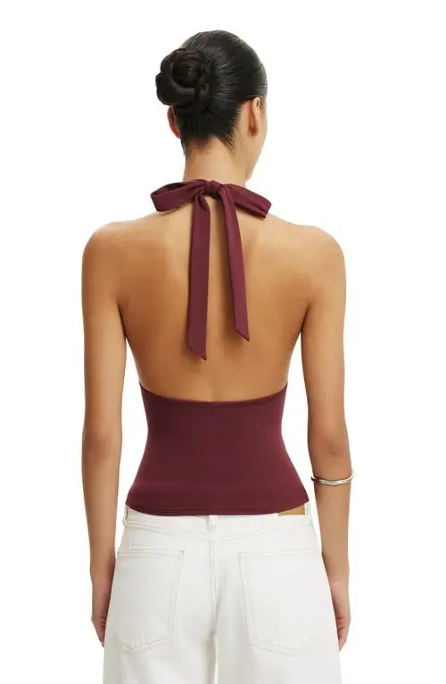 COTTON ON Hold Me Gathered Halter - Sour Cherry