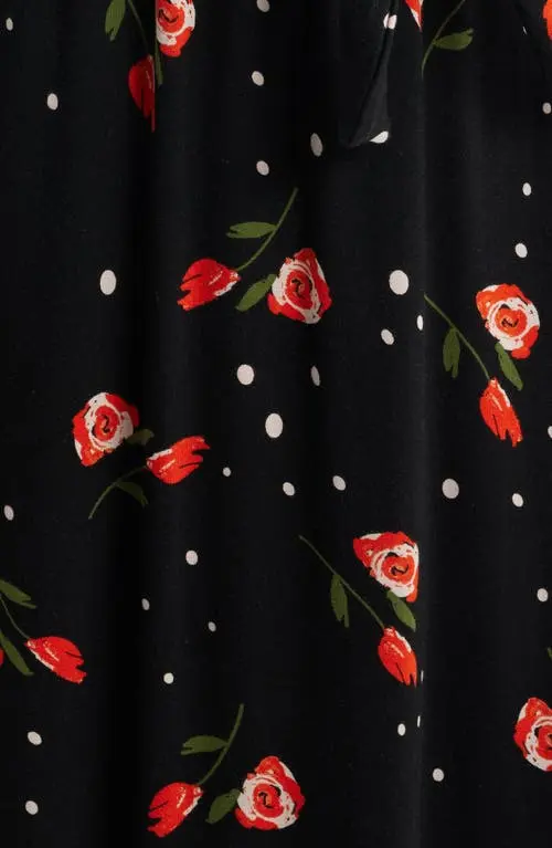 Loveappella Floral Print Apron Maxi Dress